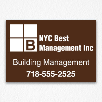 Building Management Sign NYC - HPD Signs NYC