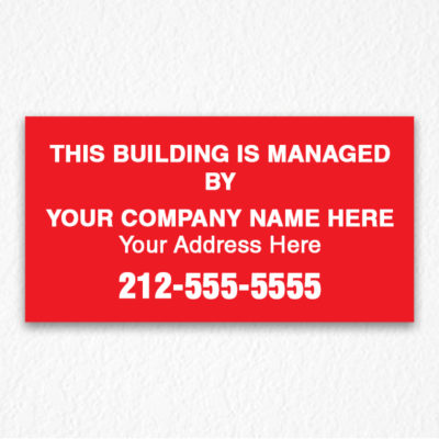 Building Management Sign - HPD Signs NYC