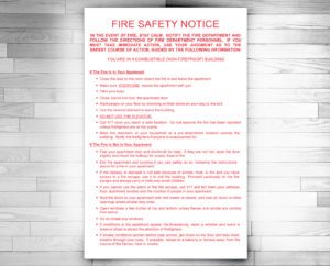 Fire Safety Building Signs - HPD Signs NYC