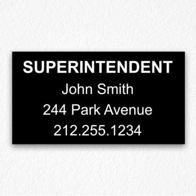 Building Superintendent Sign - HPD Signs NYC