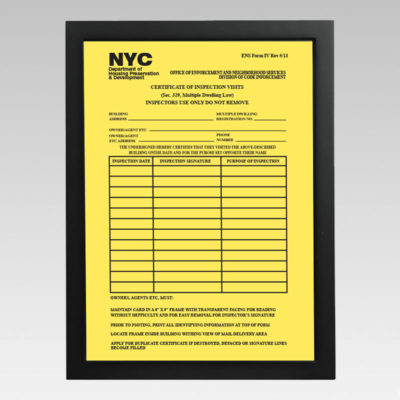 Building Registration Number Sign - HPD Signs NYC